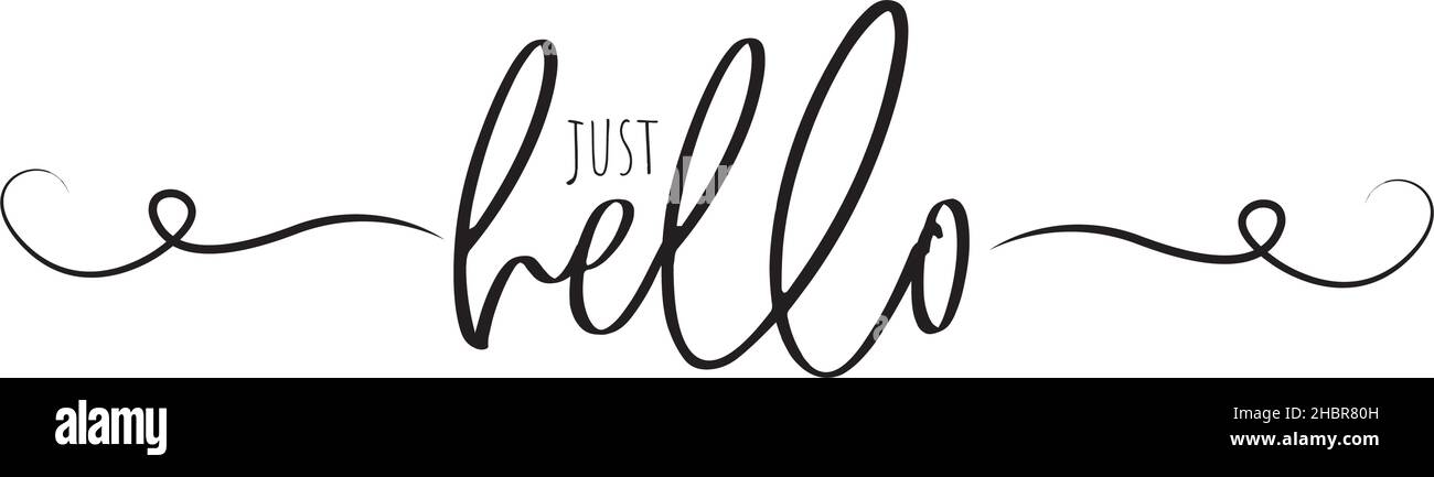 Just hello, vector. Wording design isolated on white background ...