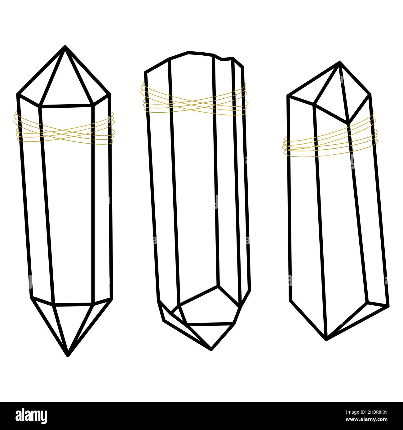 Hipster crystal outline vector illustration minimalist icon set. Linear ...