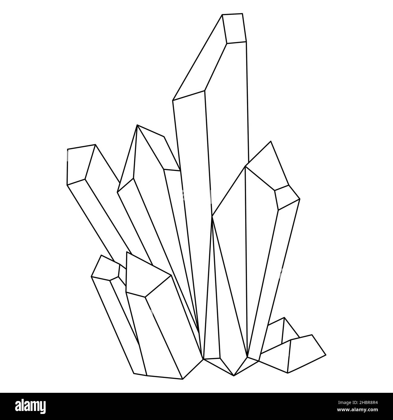 Hipster crystal outline vector illustration minimalist icon set. Linear ...