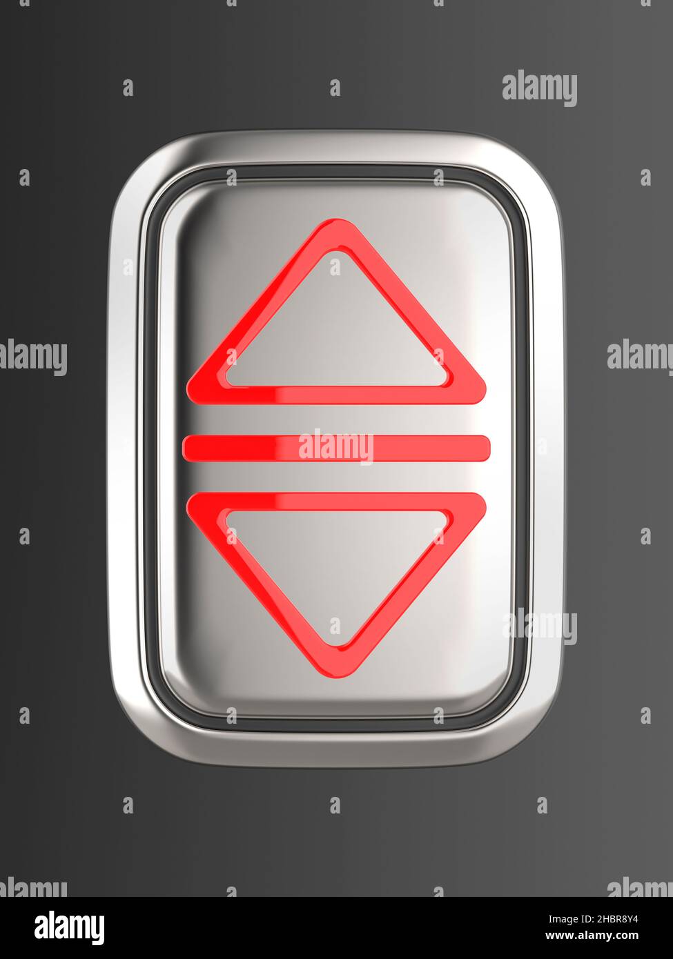 Silver elevator call button for up and down Stock Photo - Alamy