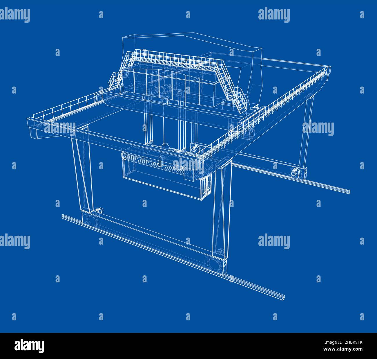 Rail-mounted gantry container crane outline Stock Photo - Alamy