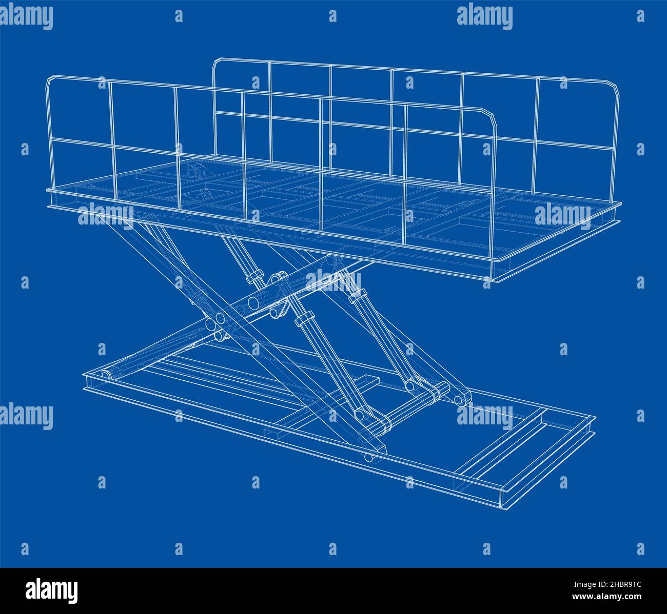 Scissors lift concept outline Stock Photo - Alamy