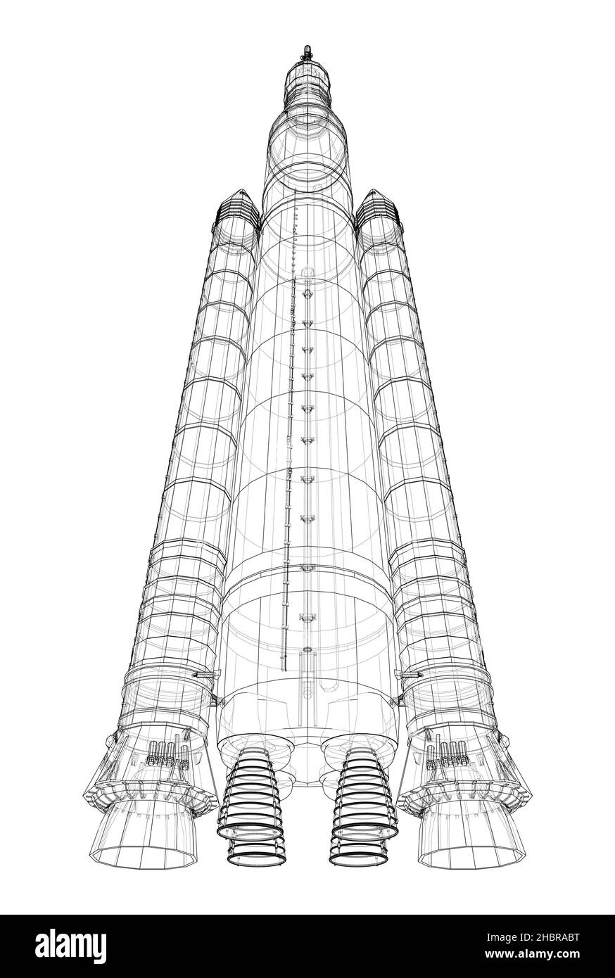 Space rocket concept outline Stock Photo - Alamy