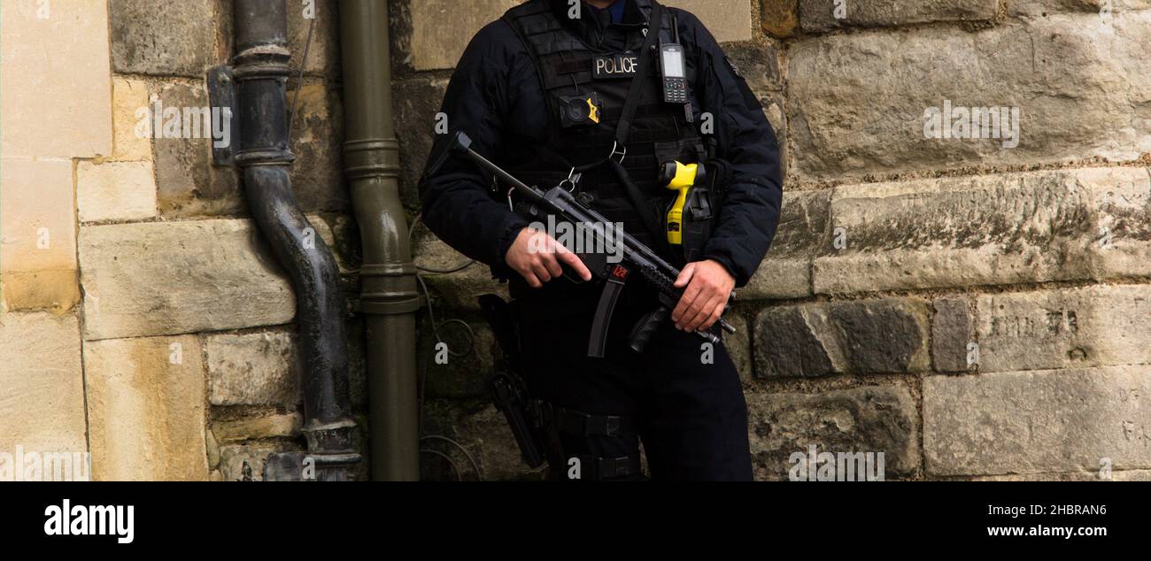 British Policing / National Security concept - Abstract of an armed ...