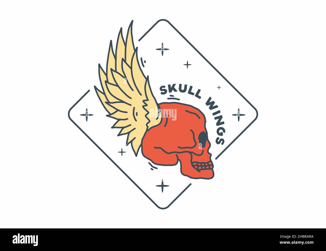 Winged skull vector vectors Cut Out Stock Images & Pictures - Alamy