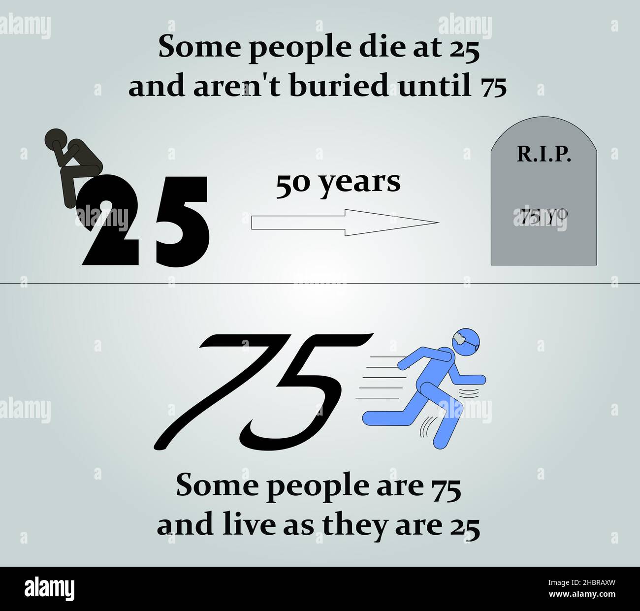 Some people die at 25 and aren't buried until 75 Stock Photo - Alamy