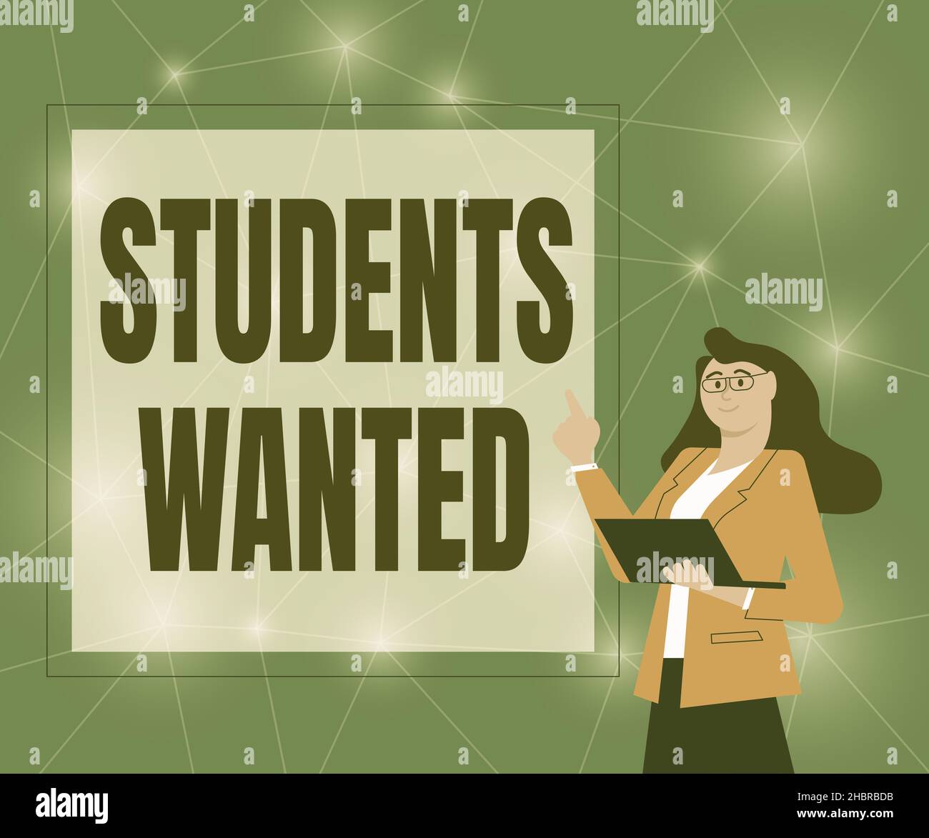 Inspiration showing sign Students Wanted. Word Written on list of ...