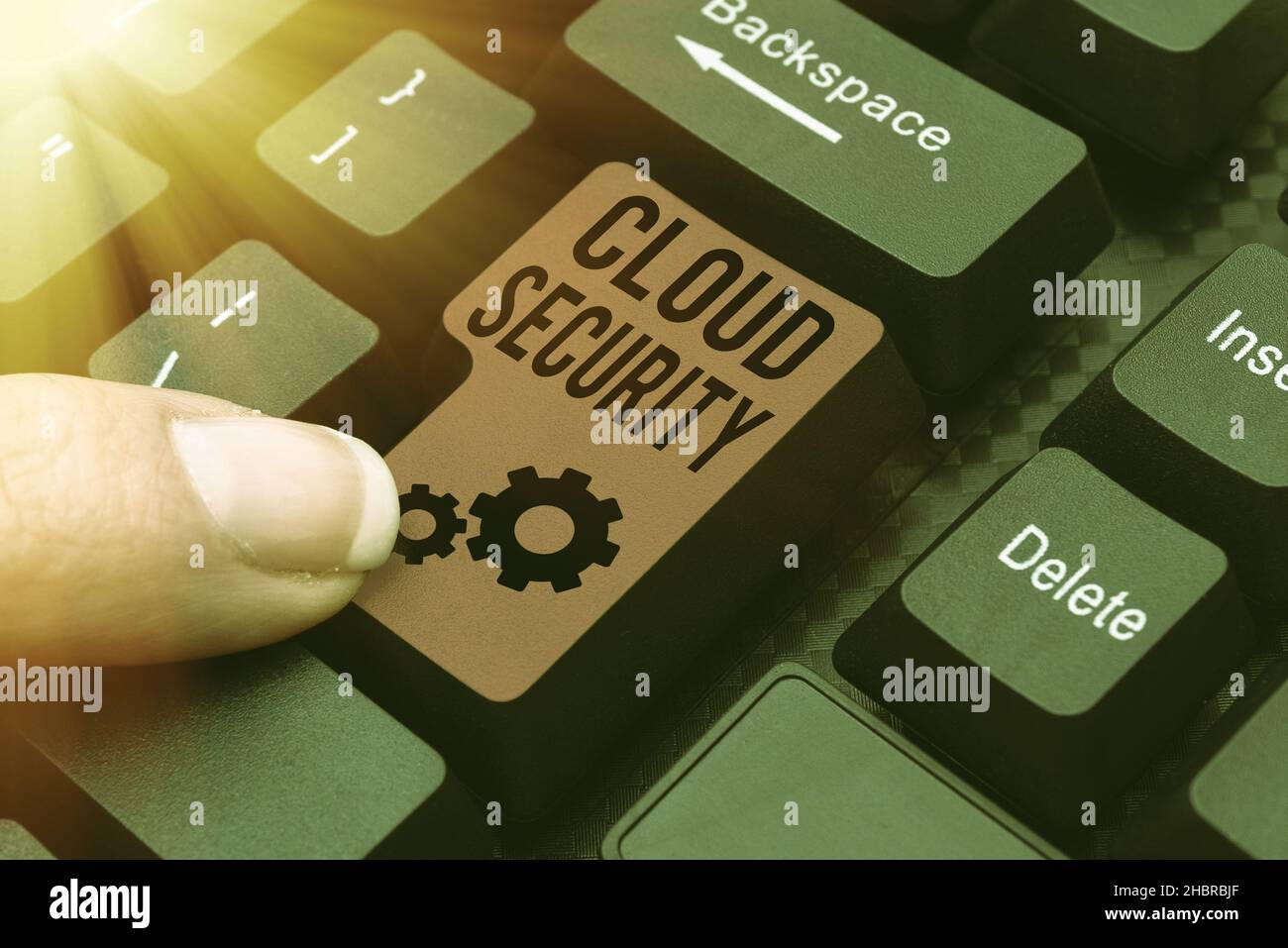 Hand Writing Sign Cloud Security Concept Meaning Imposing A Secured System Of Existing Data In