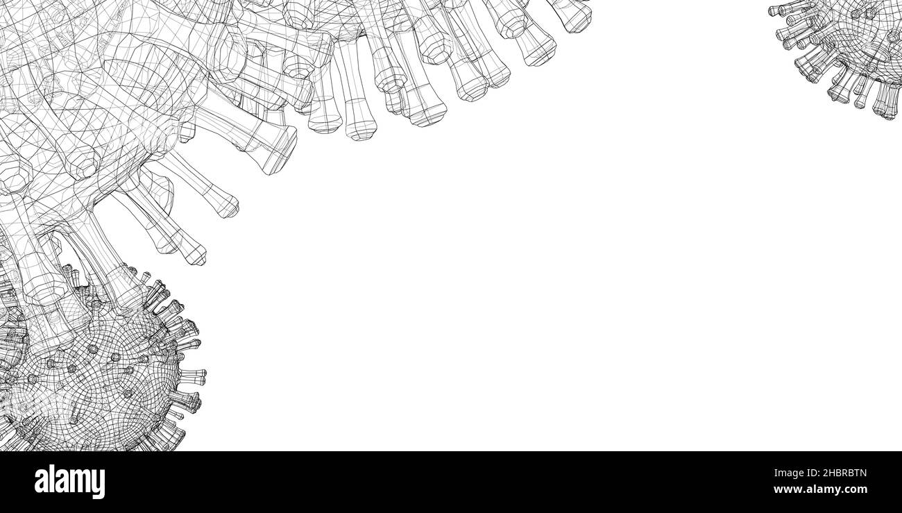 Wire-frame model of a virus Stock Photo - Alamy