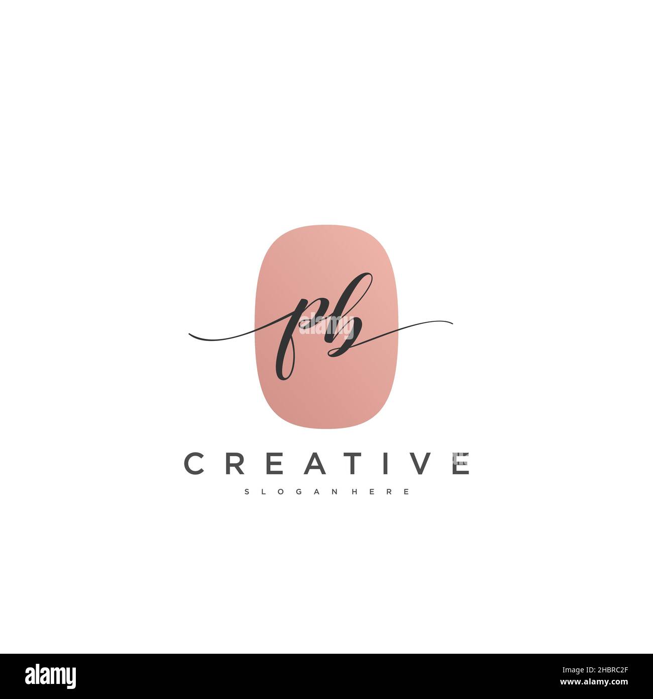 PB Initial handwriting minimalist geometric logo template vector art ...