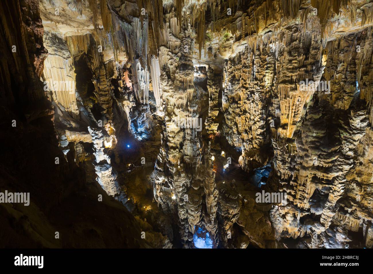 Panoramic view of chamber in Grotte des Demoiselles, Ganges, France ...
