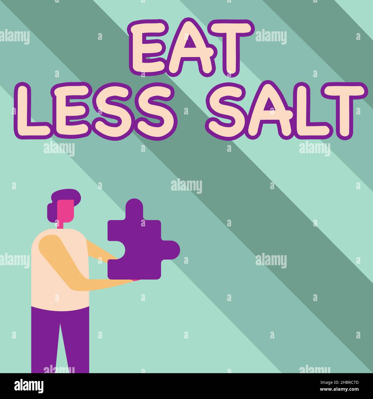 Text caption presenting Eat Less Salt. Internet Concept reducing the ...