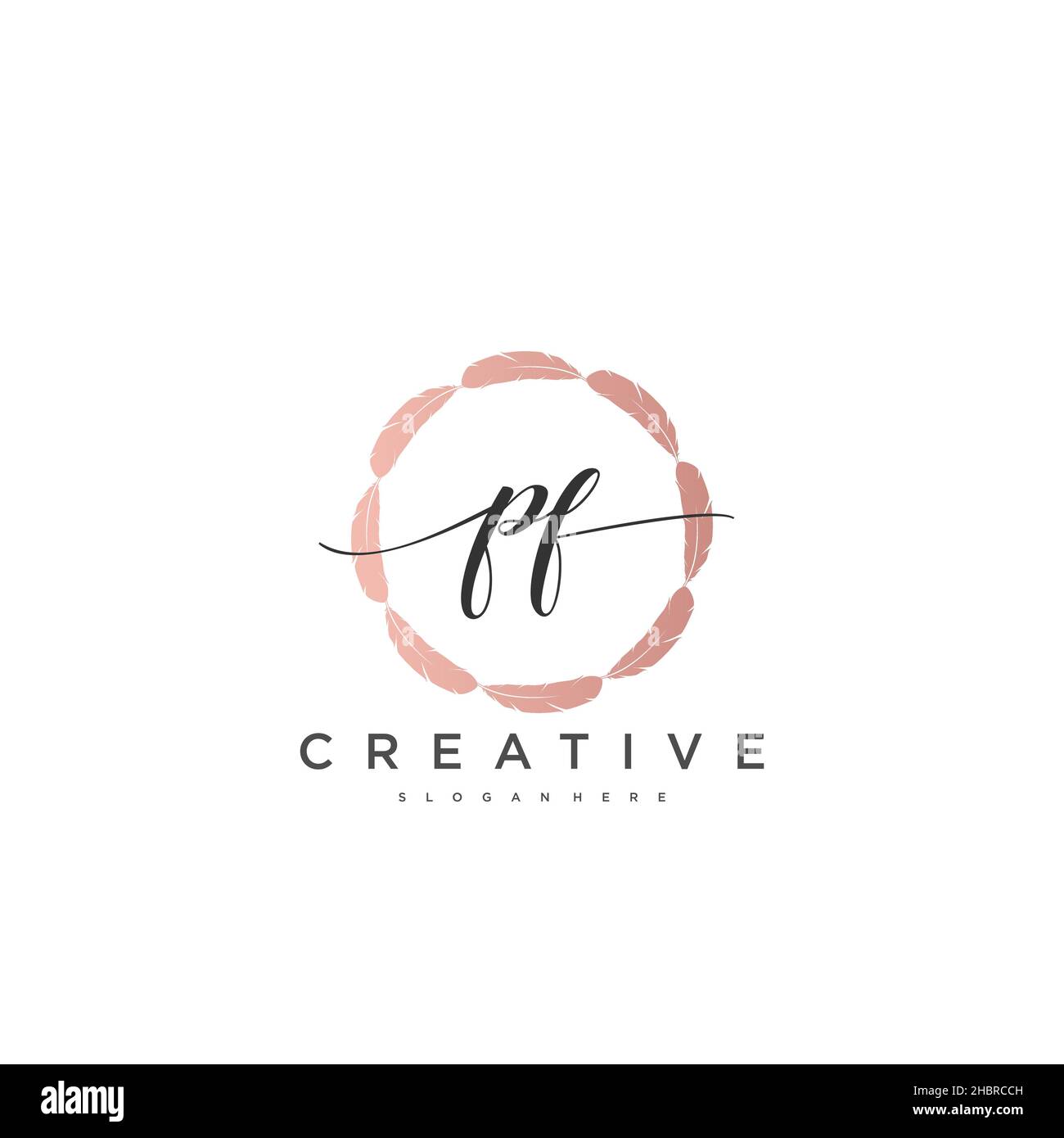 Pf initials logo hi-res stock photography and images - Alamy