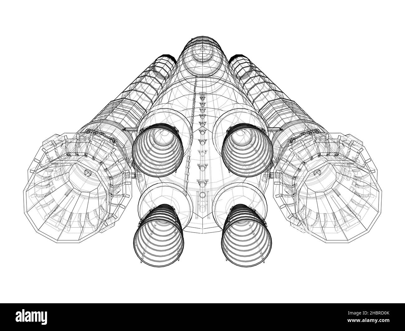 Space rocket concept outline Stock Photo - Alamy