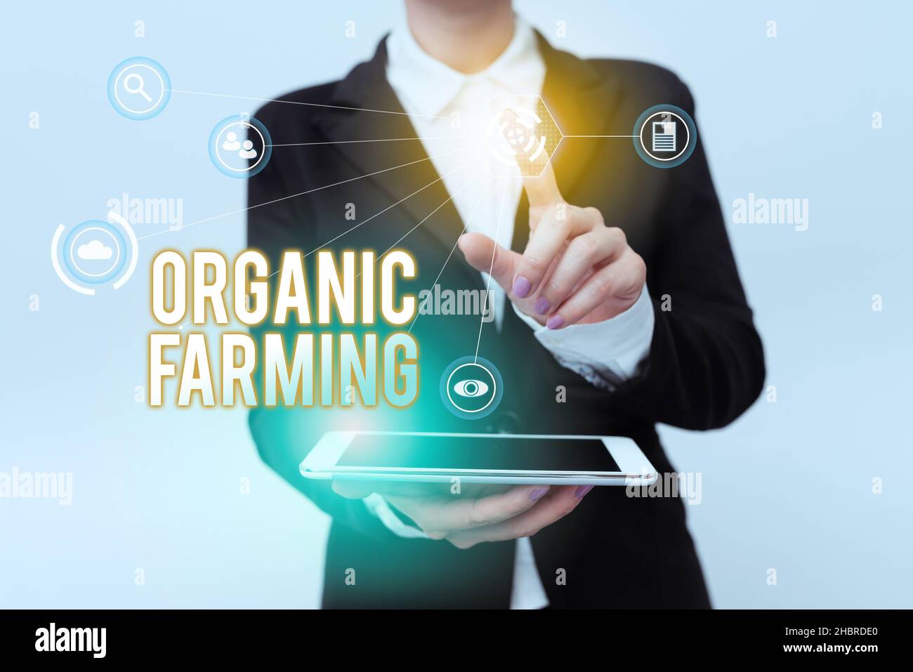 Writing displaying text Organic Farming. Word for an integrated farming ...