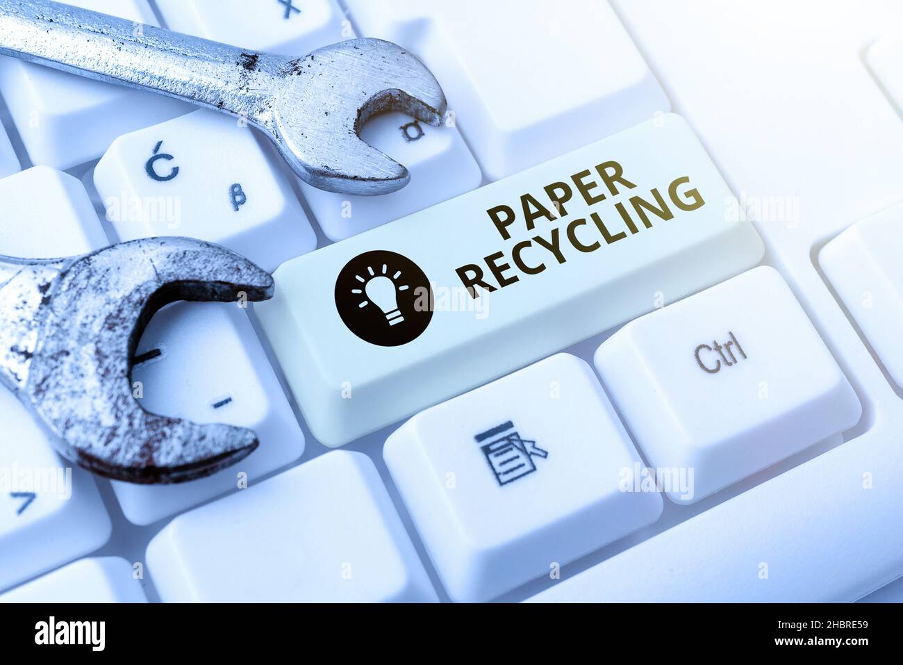 Text showing inspiration Paper Recycling. Business showcase Using the ...