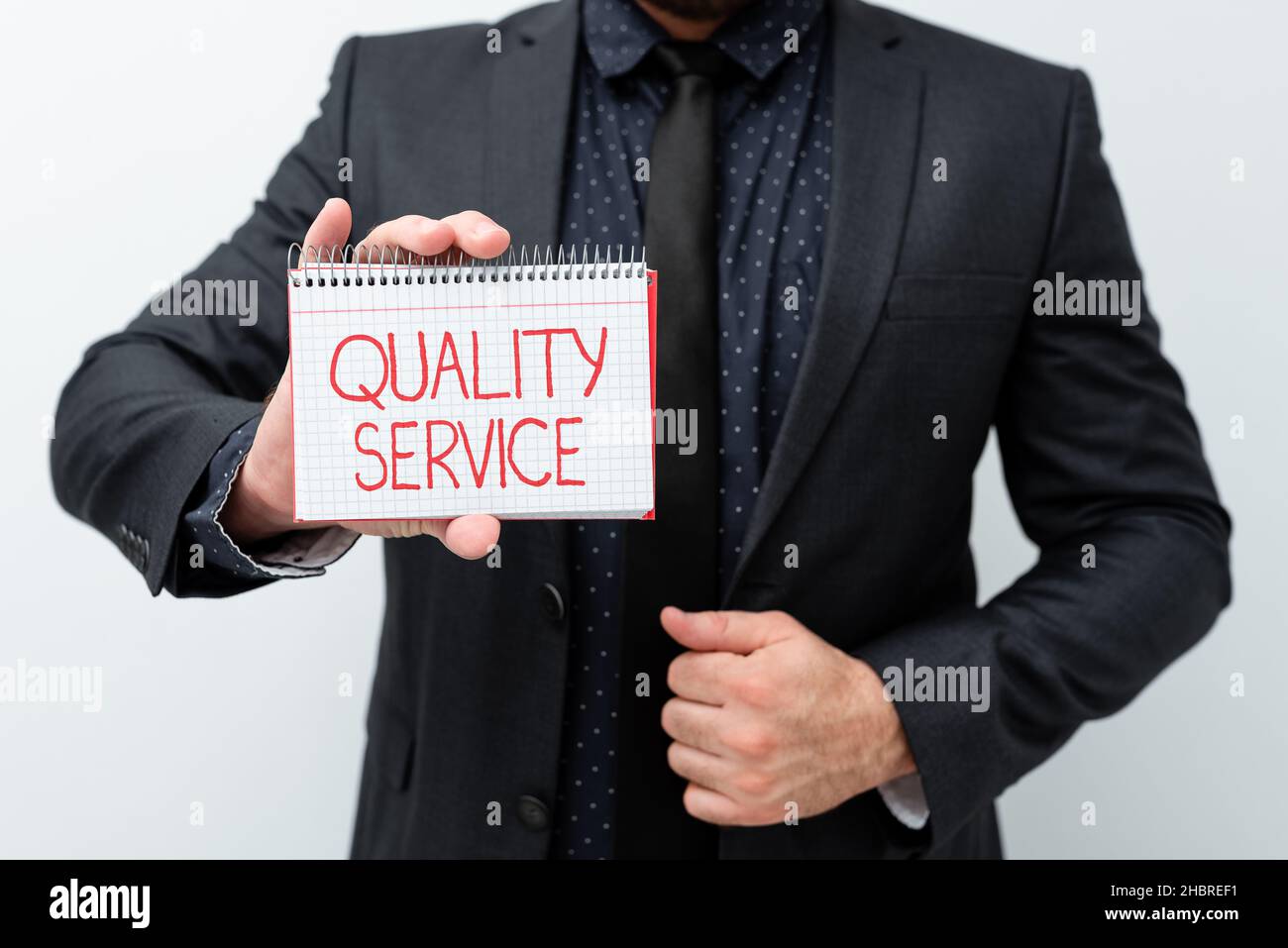 Sign displaying Quality Service. Business idea how well delivered ...