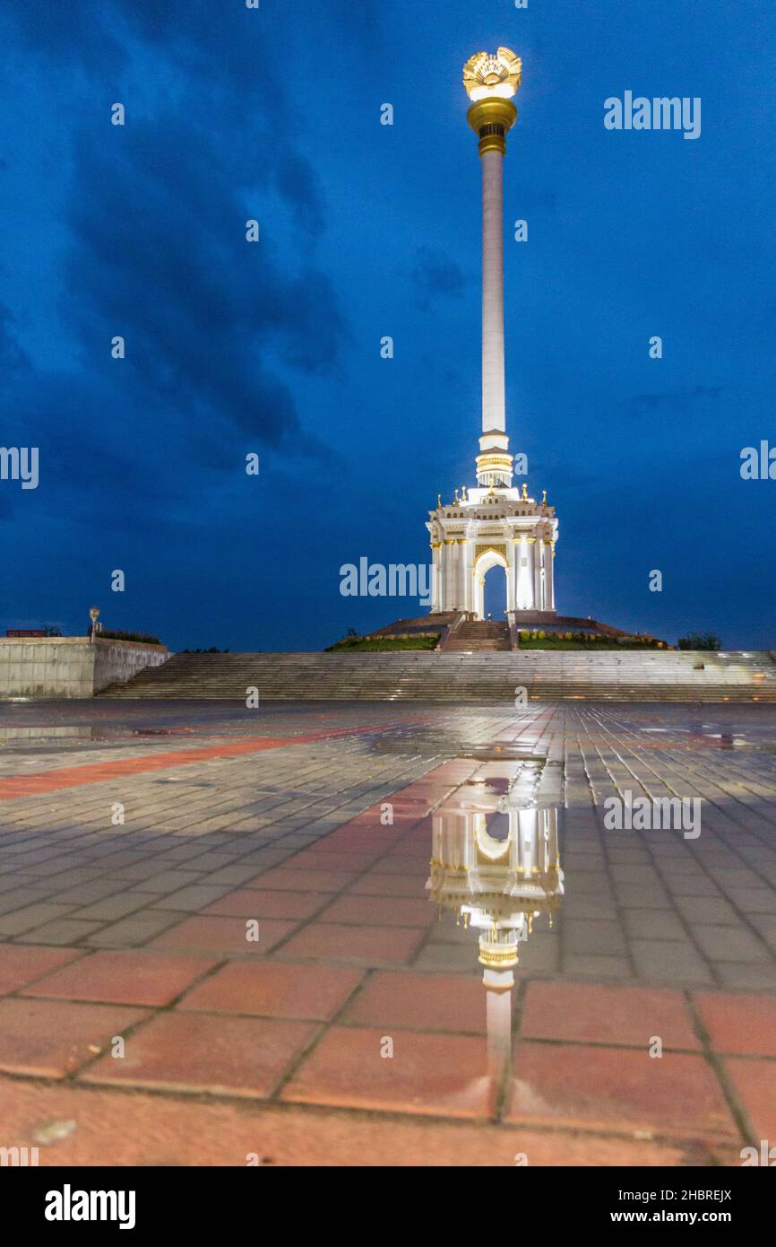 Independence Monument in Dushanbe, capital of Tajikistan Stock Photo ...