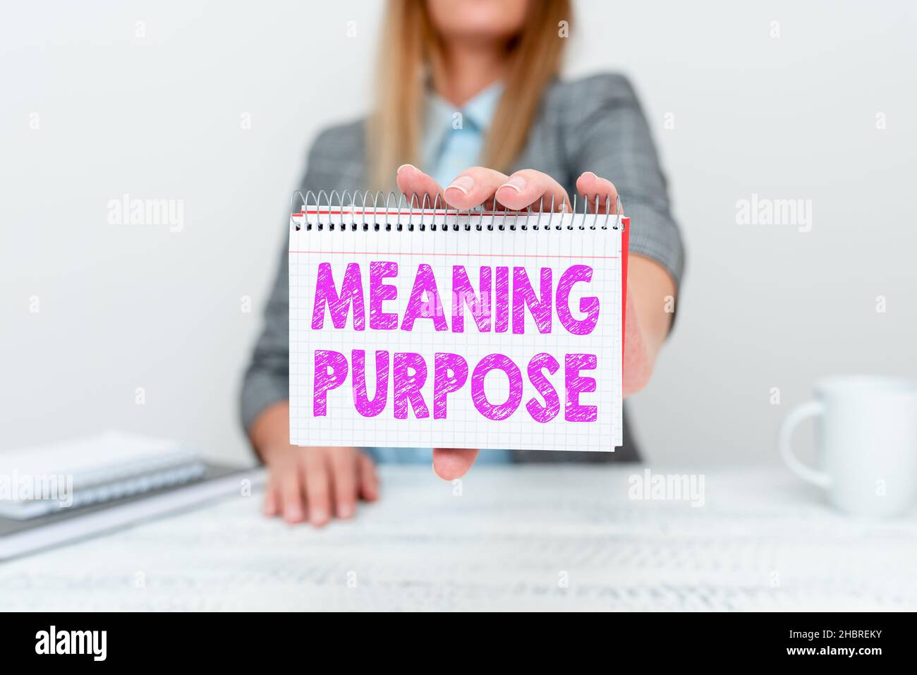 Handwriting text Meaning Purpose. Word for The reason for which ...