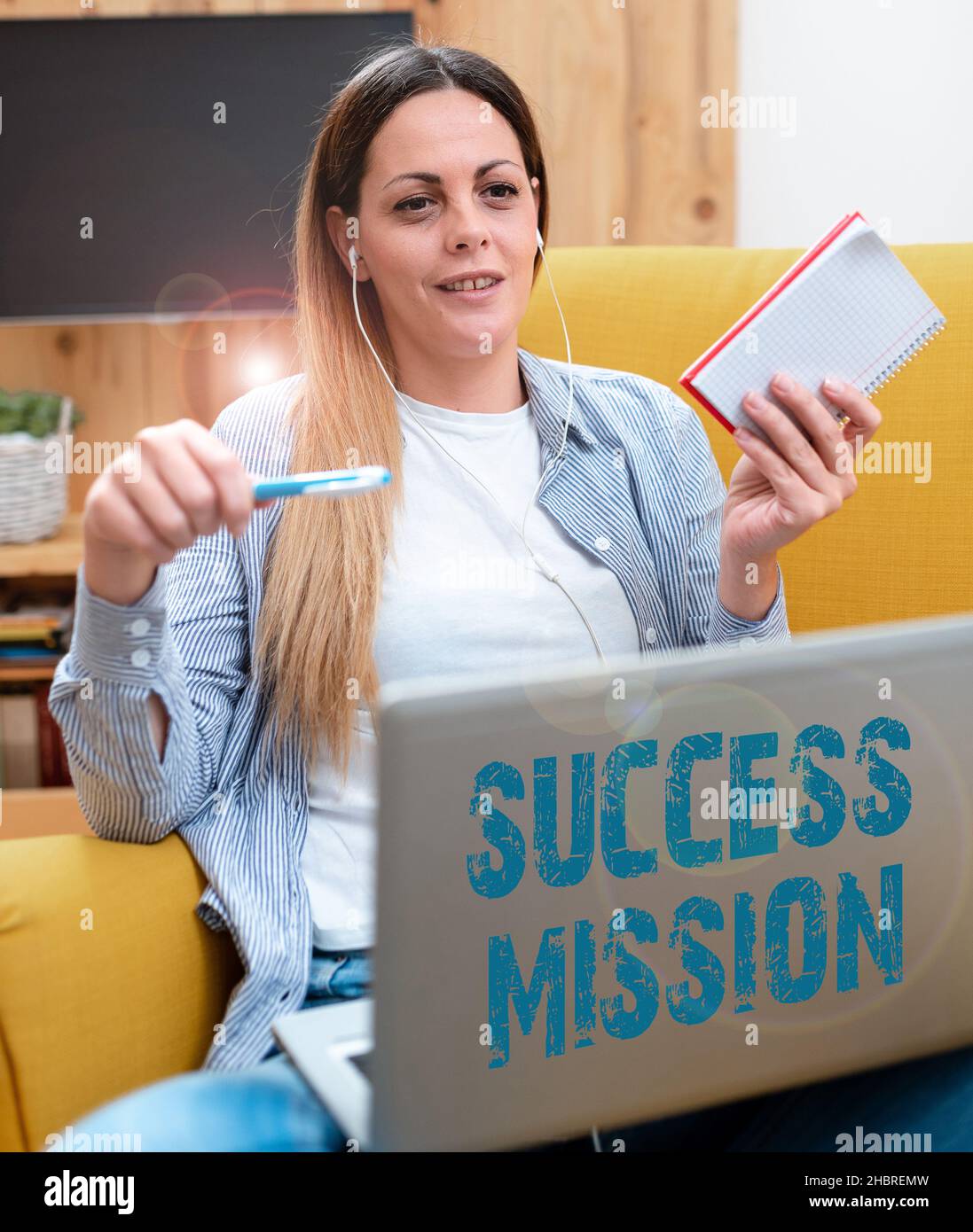 Hand writing sign Success Mission. Word Written on getting job done in ...