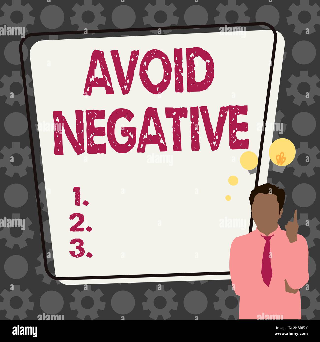 Sign displaying Avoid Negative. Business idea Staying away from ...