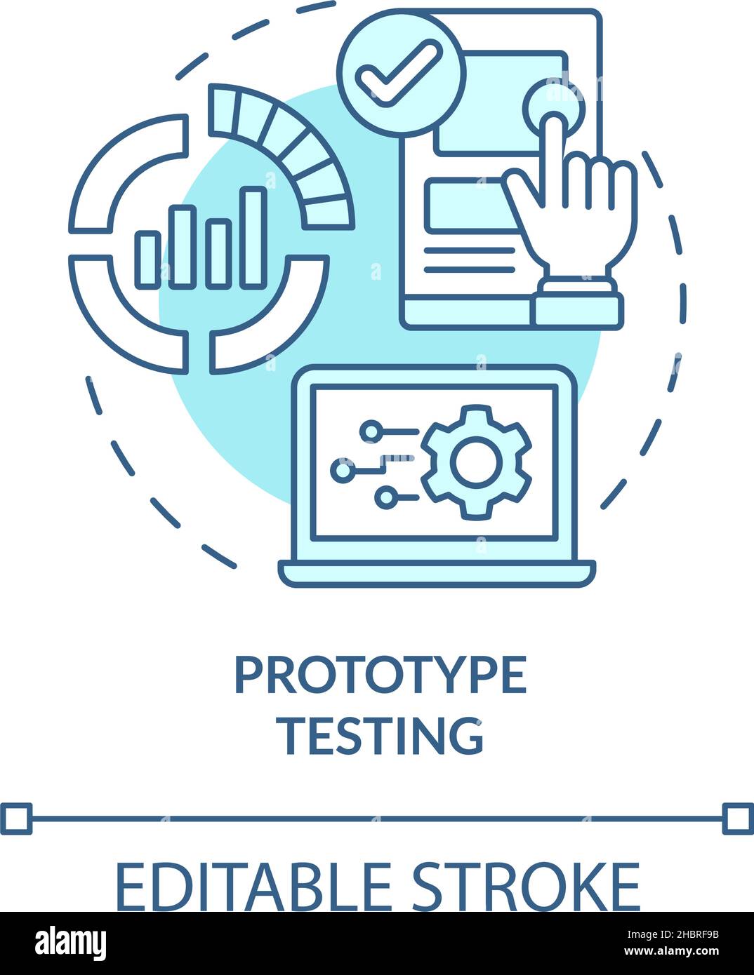 Prototype testing turquoise concept icon Stock Vector Image & Art - Alamy