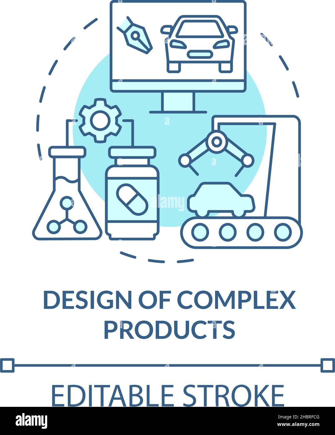 Complex products design turquoise concept icon Stock Vector Image & Art ...