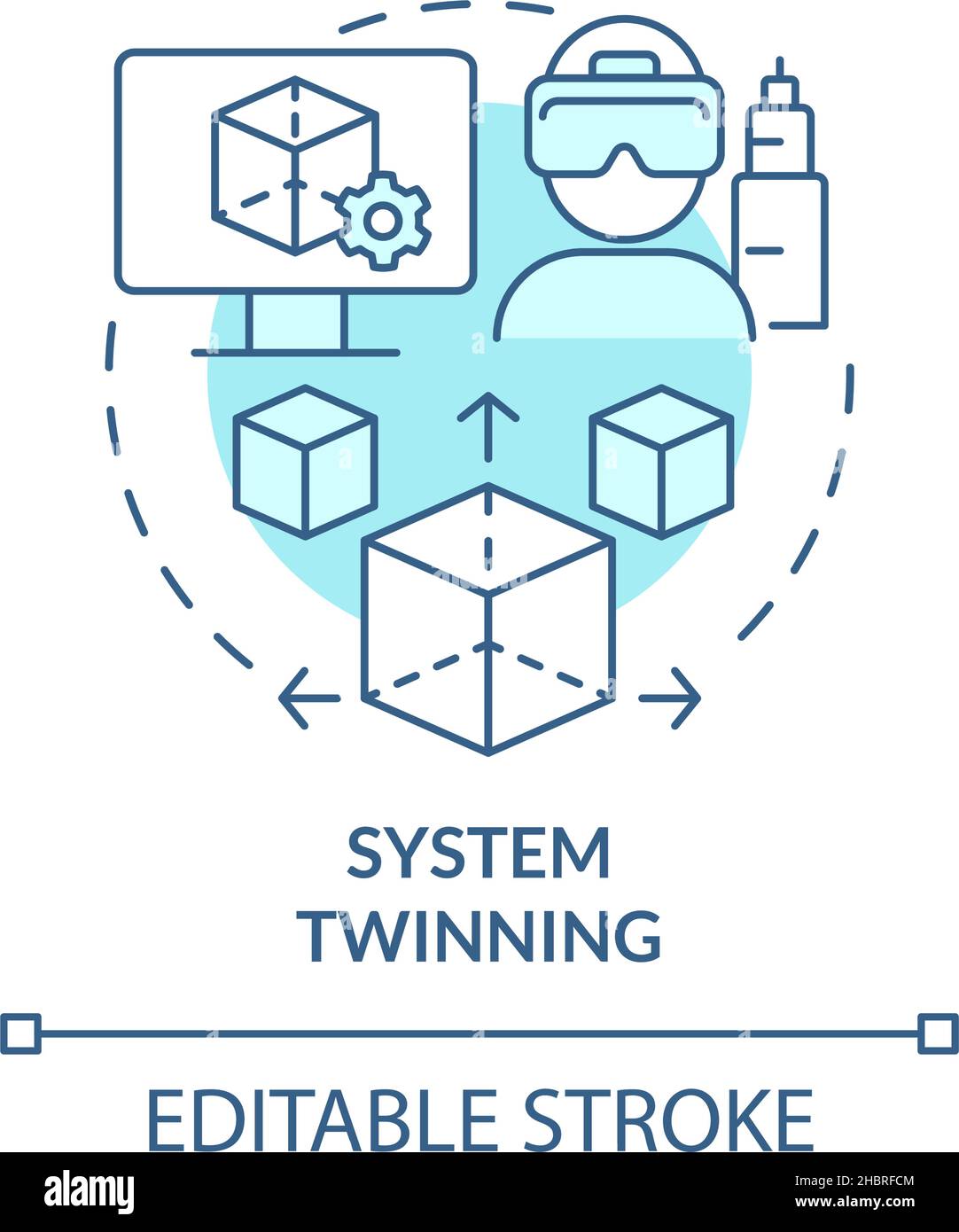 System twinning turquoise concept icon Stock Vector Image & Art - Alamy