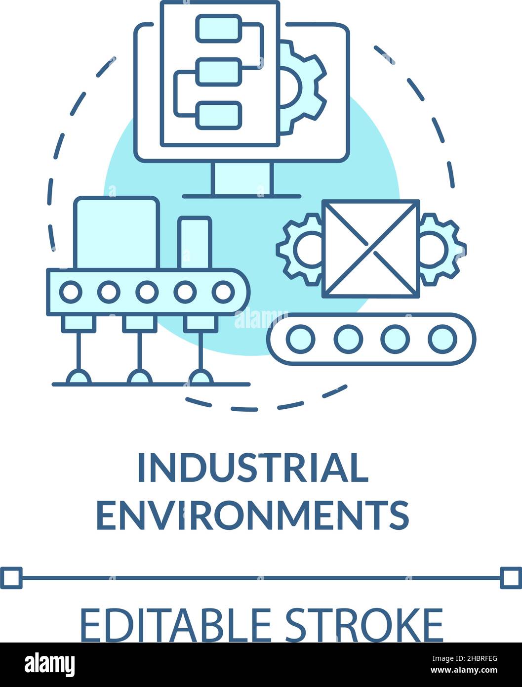 Industrial environments turquoise concept icon Stock Vector Image & Art ...