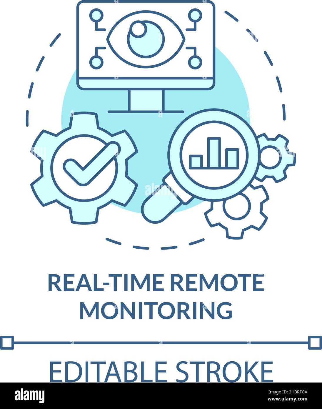 Real time remote monitoring turquoise concept icon Stock Vector Image ...