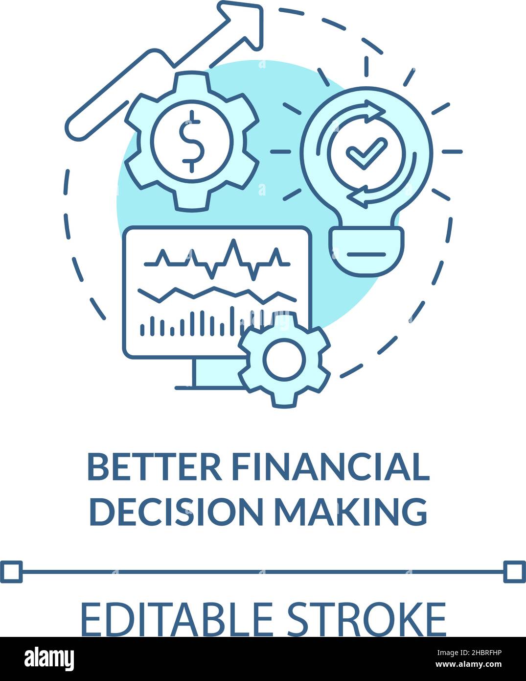 Better financial decision making turquoise concept icon Stock Vector ...