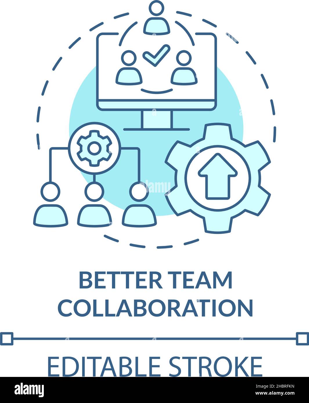 Better team collaboration turquoise concept icon Stock Vector Image ...
