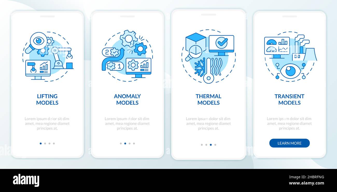 Digital Twin Models Blue Onboarding Mobile App Screen Stock Vector Image And Art Alamy