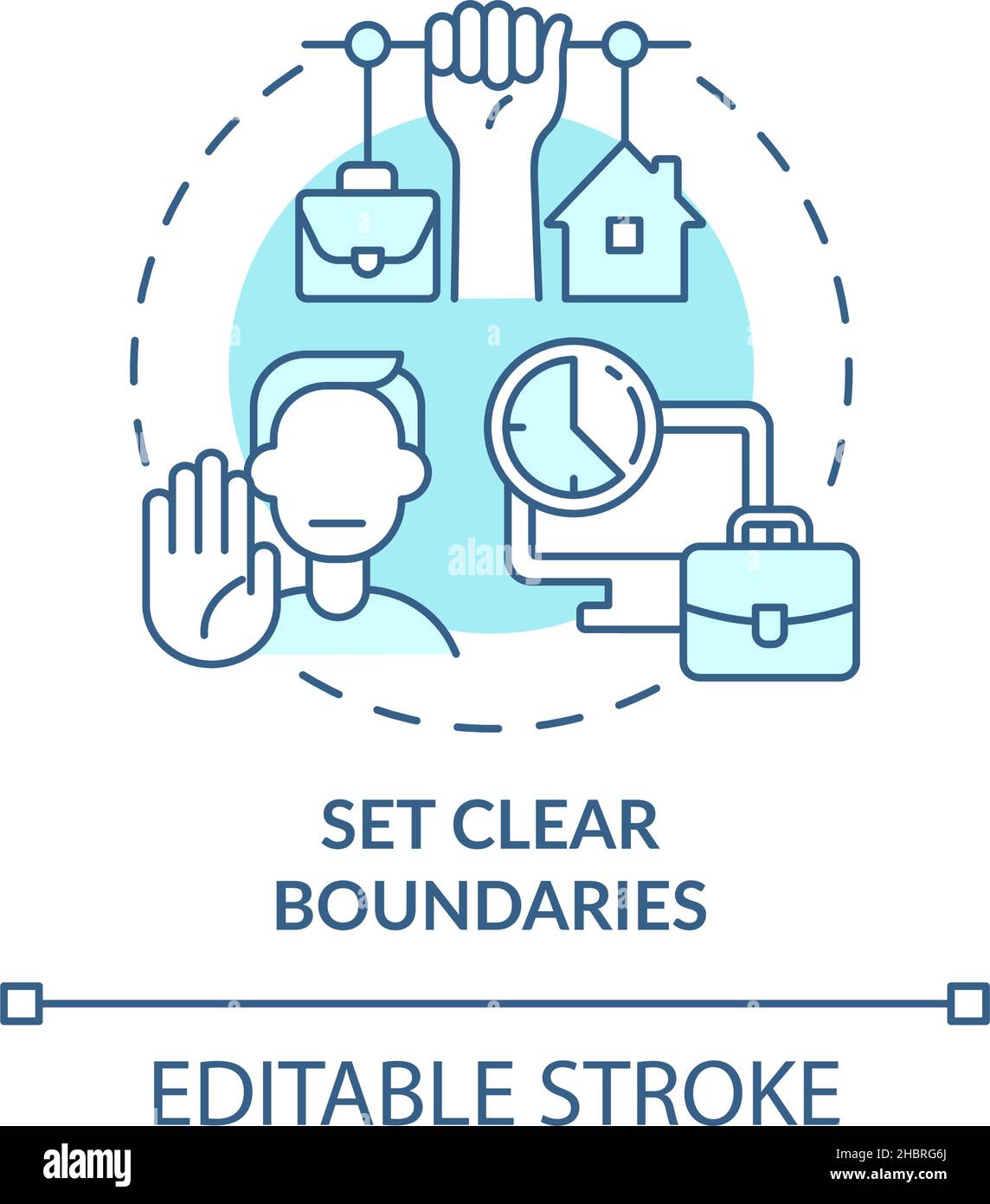 Set clear boundaries turquoise concept icon Stock Vector Image & Art ...