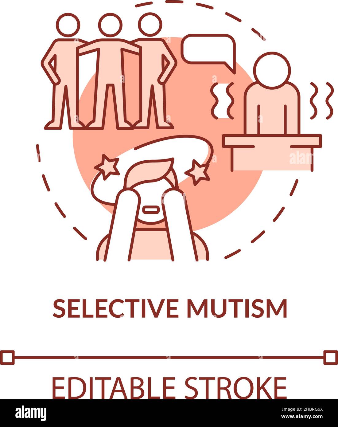 Selective mutism terracotta concept icon Stock Vector Image & Art - Alamy