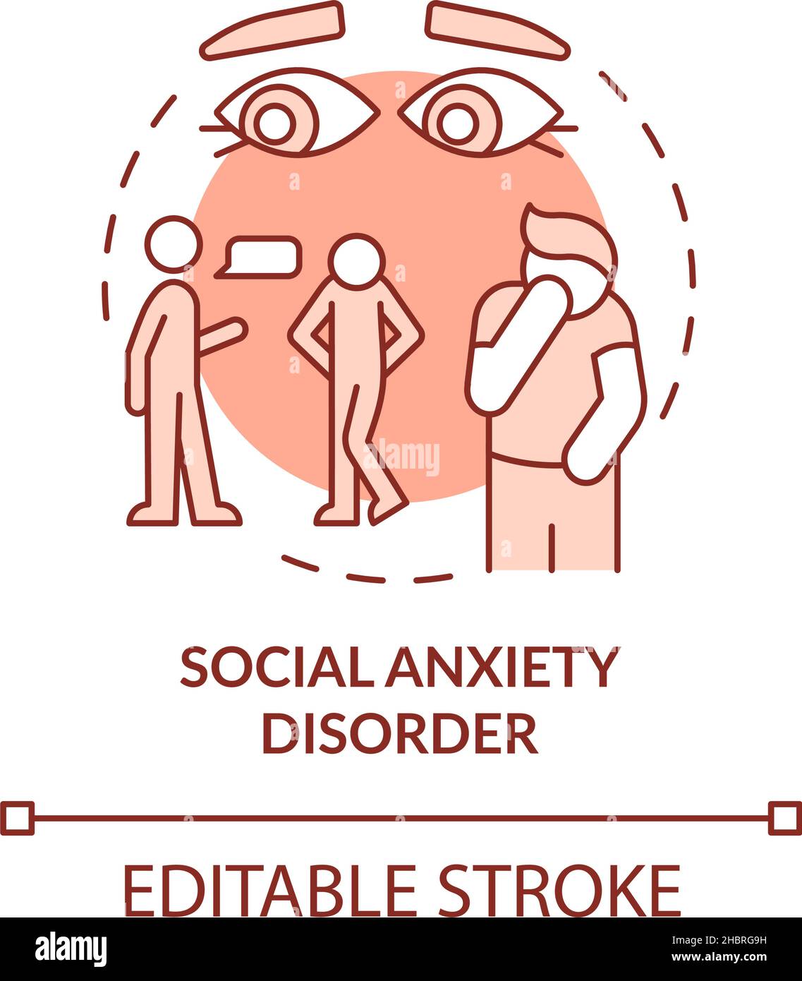 Social anxiety disorder terracotta concept icon Stock Vector Image ...