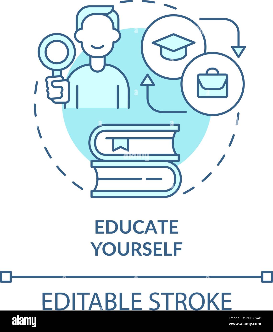 Educate yourself turquoise concept icon Stock Vector Image & Art - Alamy