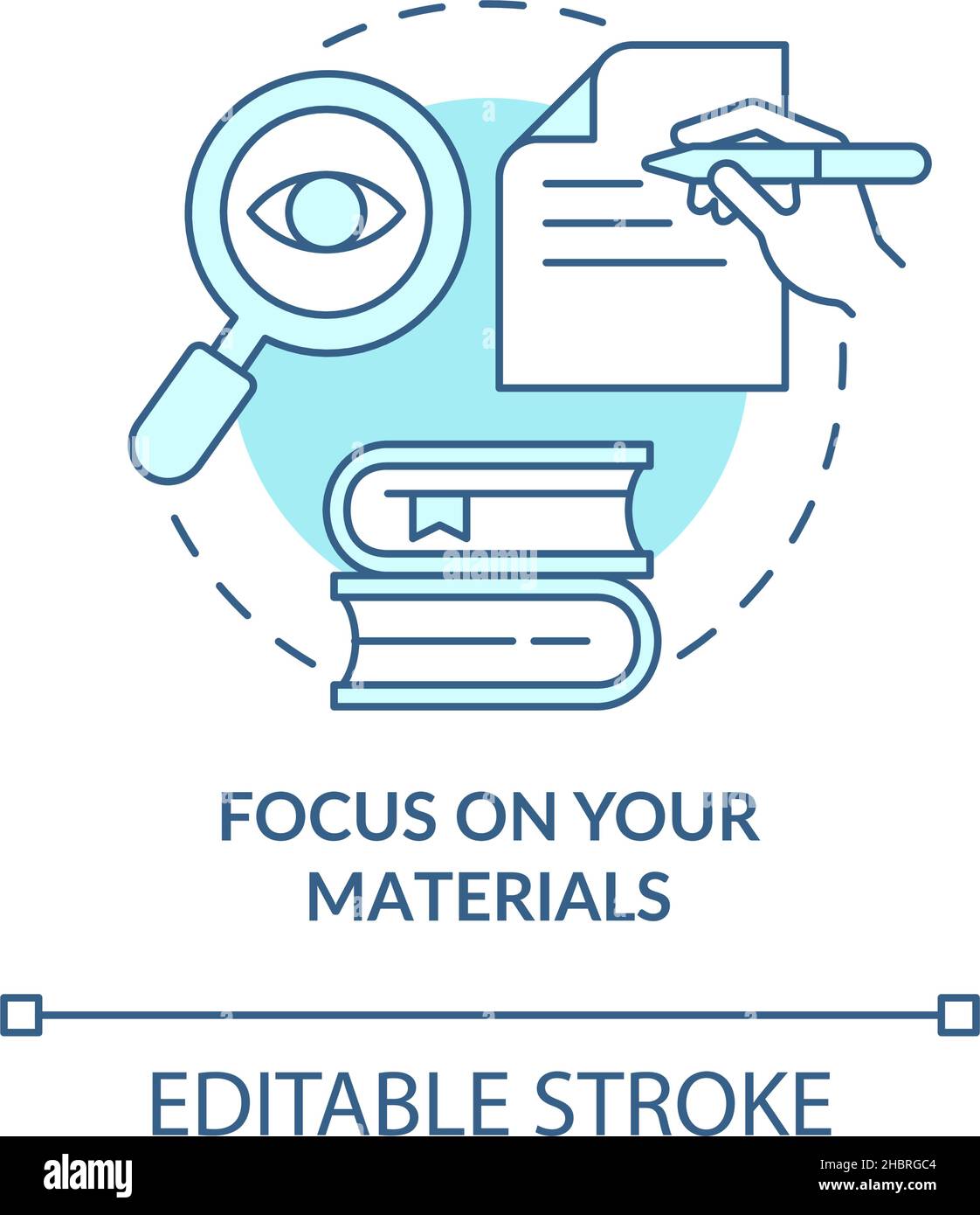 Focus on your materials turquoise concept icon Stock Vector Image & Art ...
