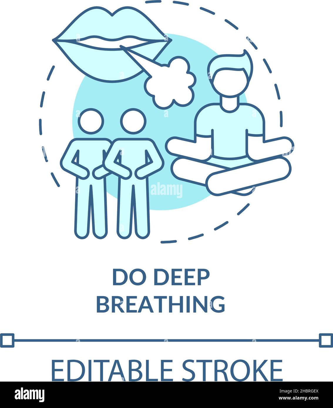 Do deep breathing turquoise concept icon Stock Vector Image & Art - Alamy