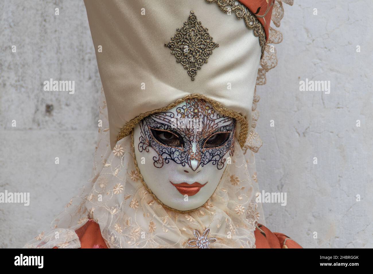 VENEZIA, ITALY - Mar 05, 2019: The Carnival of Venice. A masked woman ...