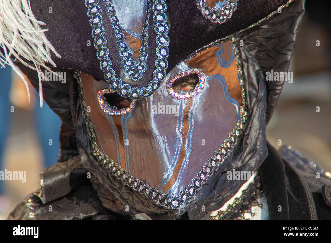 VENEZIA, ITALY - Mar 05, 2019: The Carnival of Venice. A masked man in ...