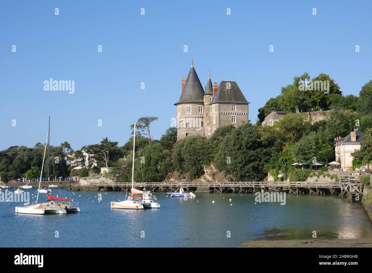 Pornic (north-western France): overview of the harbour and the castle ...