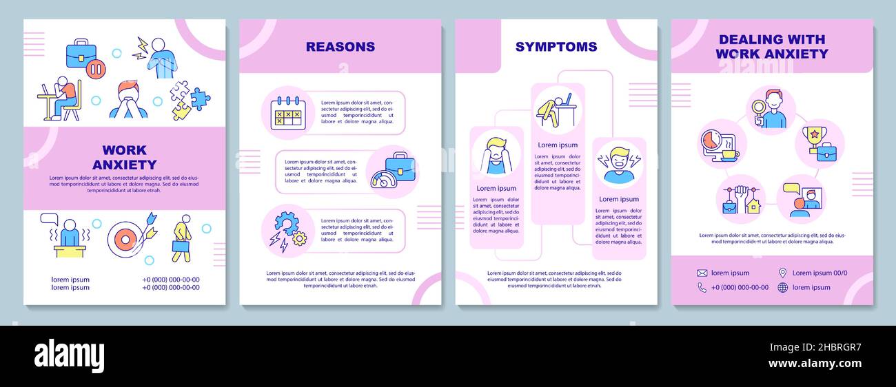 Work anxiety pink brochure template Stock Vector Image & Art - Alamy
