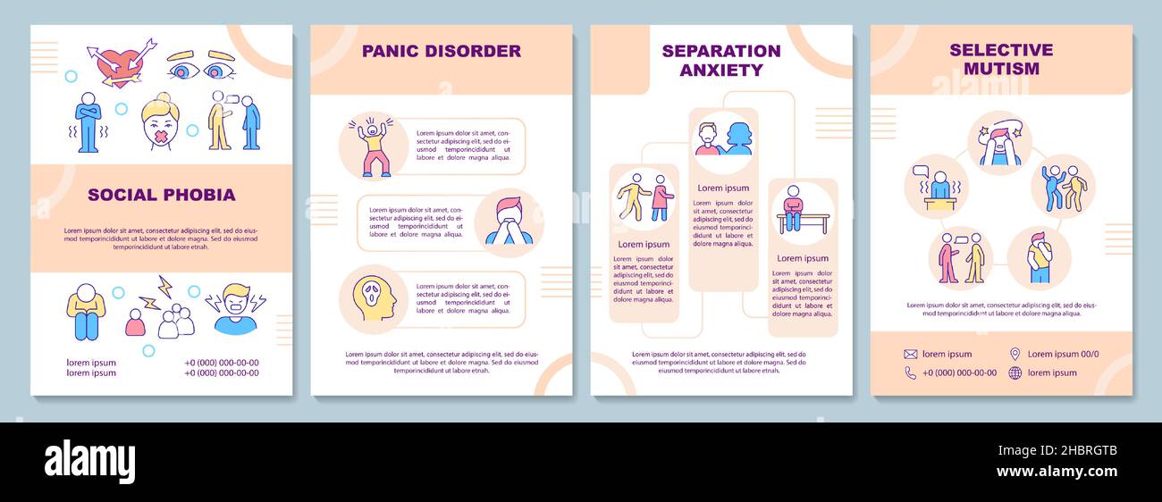 Anxiety types beige brochure template Stock Vector Image & Art - Alamy