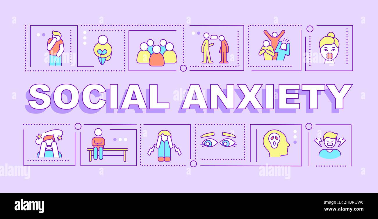 Social anxiety word concepts purple banner Stock Vector Image & Art - Alamy