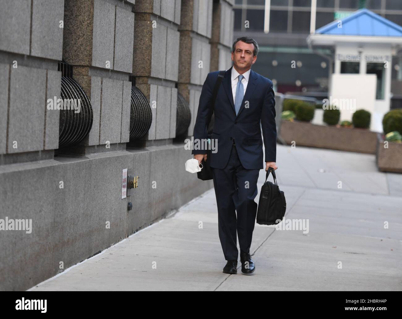 Defence counsel Christian Everdell arriving at the federal courthouse ...