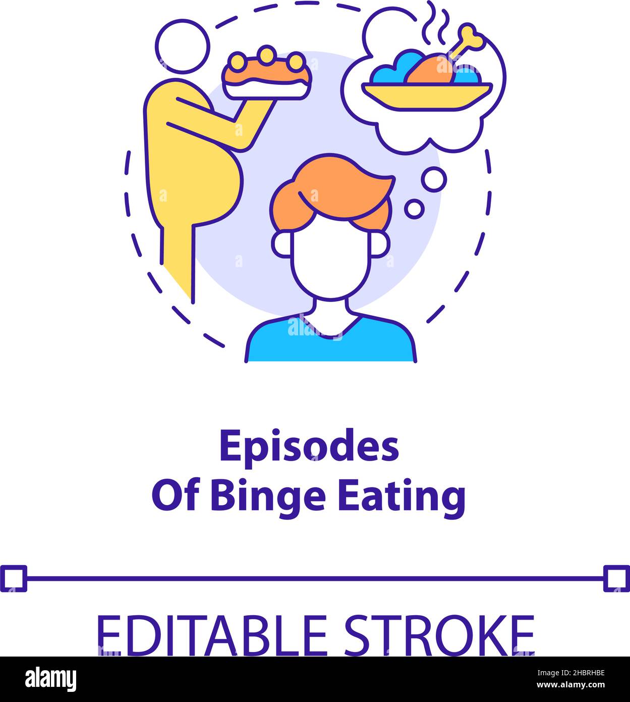 Episodes of binge eating concept icon Stock Vector Image & Art - Alamy