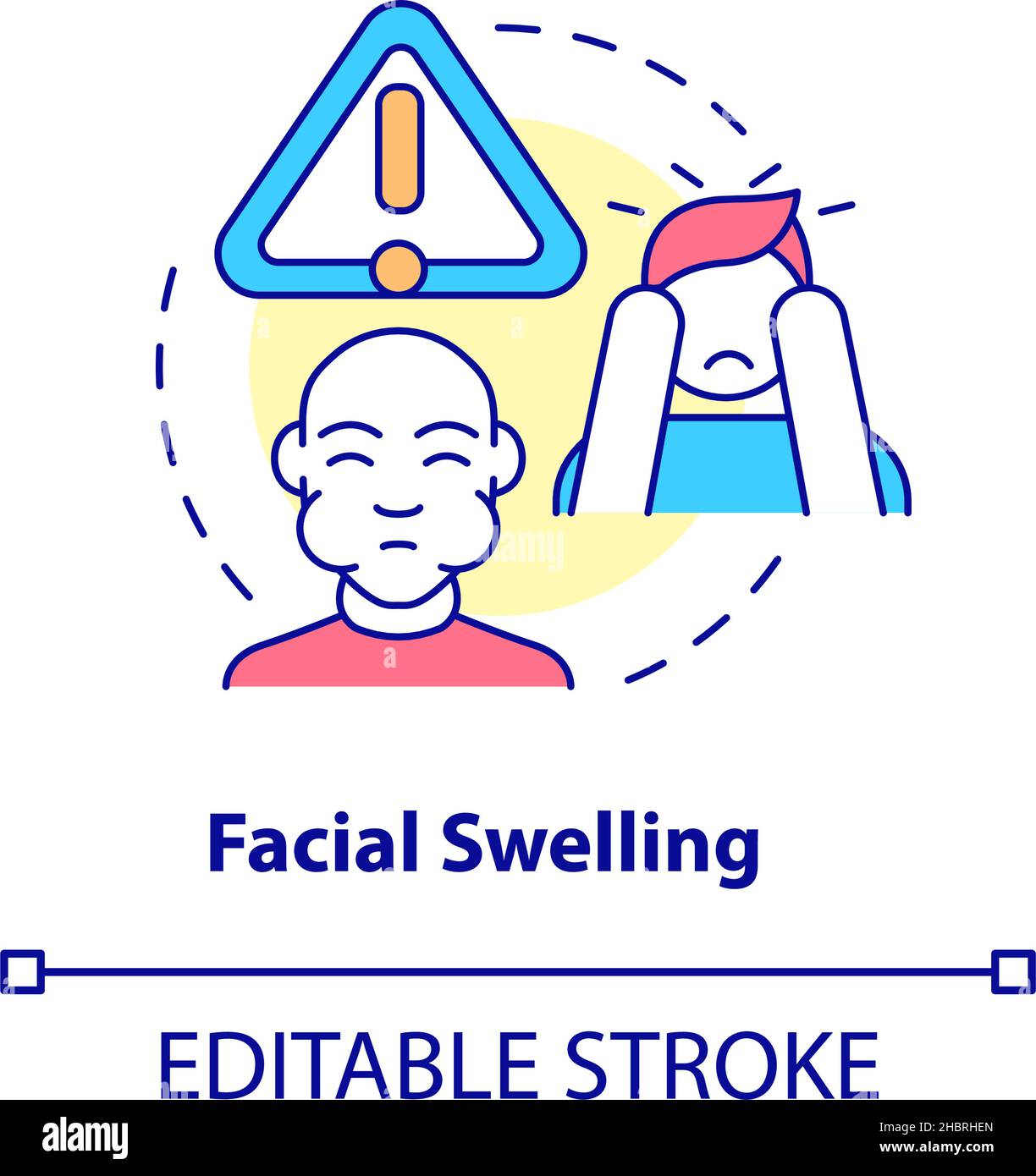 Facial swelling concept icon Stock Vector Image & Art - Alamy