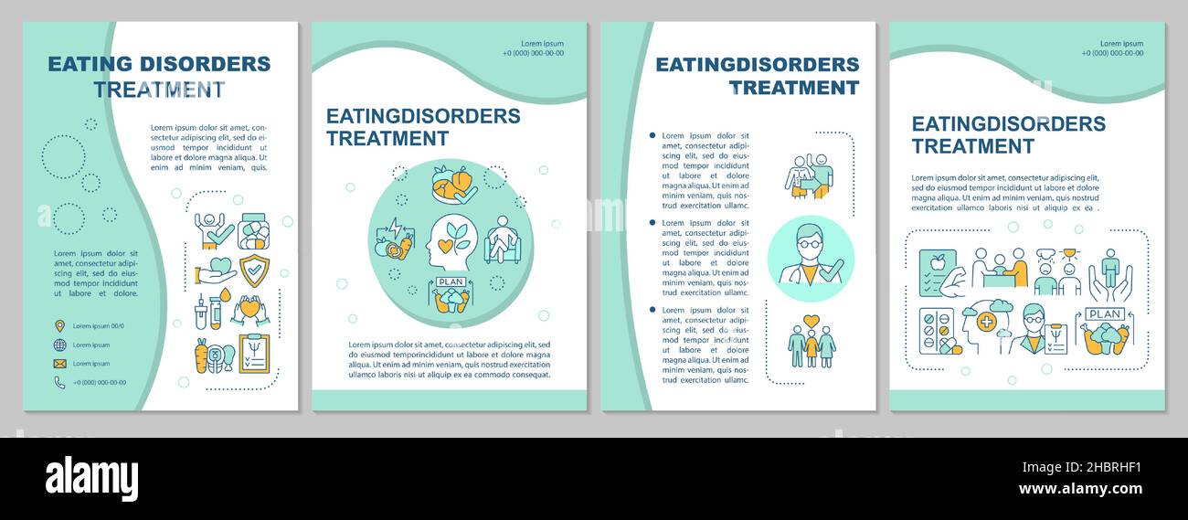 Eating disorders treatment mint brochure template Stock Vector Image ...