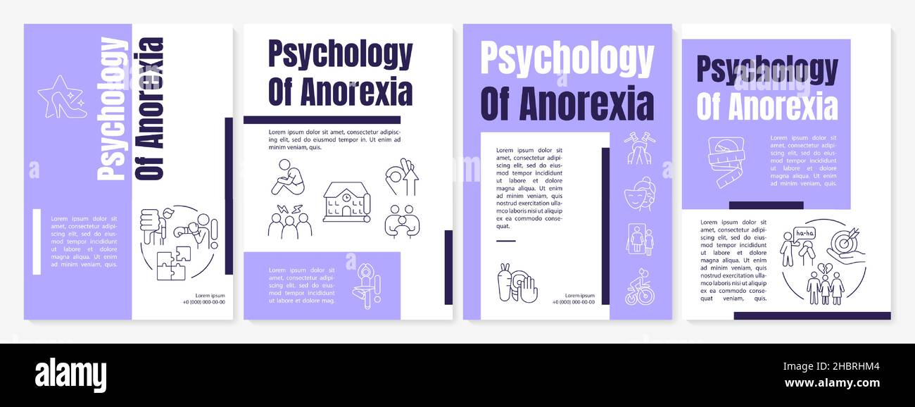 Anorexia risk factors purple brochure template Stock Vector Image & Art ...